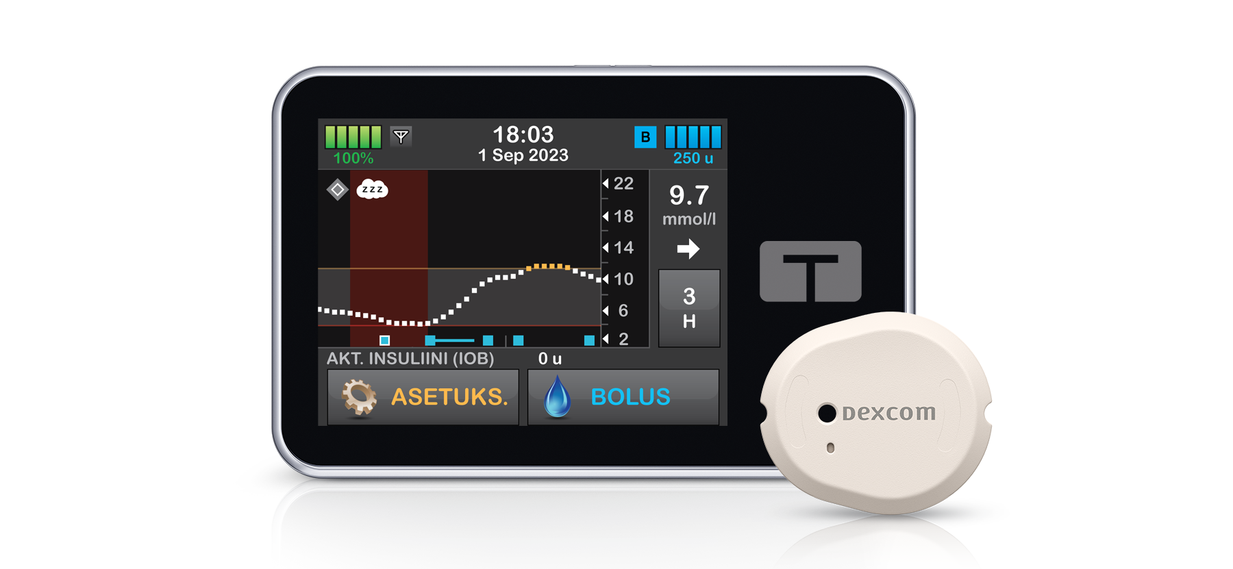 Glukoosisensori | Tandem t:slim X2 ja Dexcom G7 yhdessä